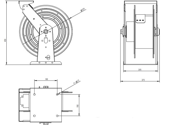 Ethernet cable reel | Retractable power BOOM reel ESSC370D - SUPERREEL